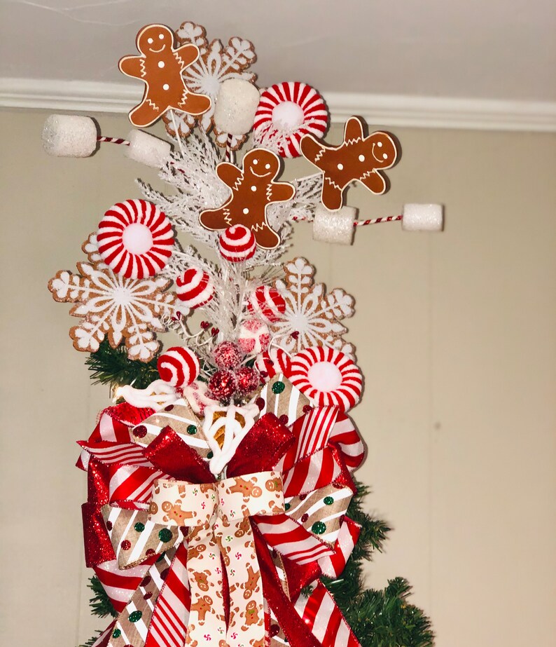Christmas Tree Topper Gingerbread Candy Tree Topper Christmas Tree ...