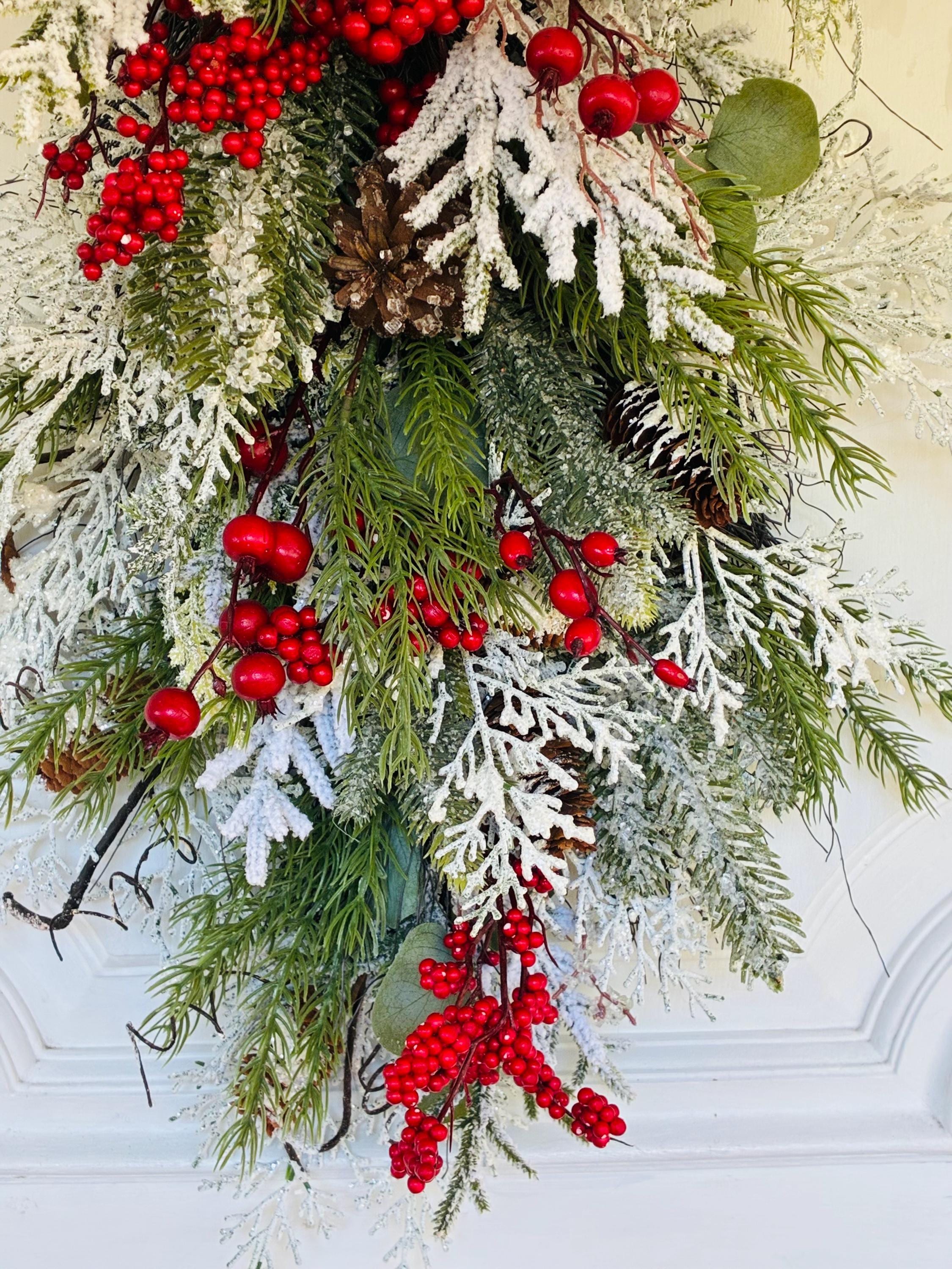 Winter Farmhouse Berry Swag: Woodland Decor Rustic Winter Decor Winter ...