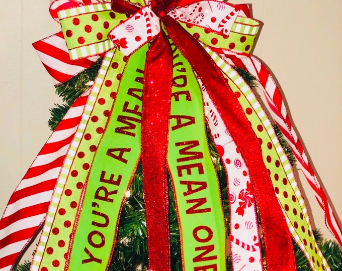 Christmas Tree Topper, Candy Cane Tree Topper, Whimsical Candy Tree ...