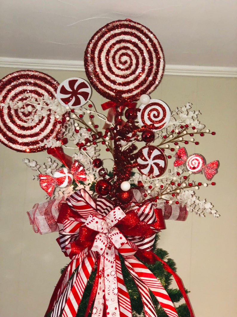 Candy Tree Topper Christmas Tree Topper Peppermint Tree Topper ...