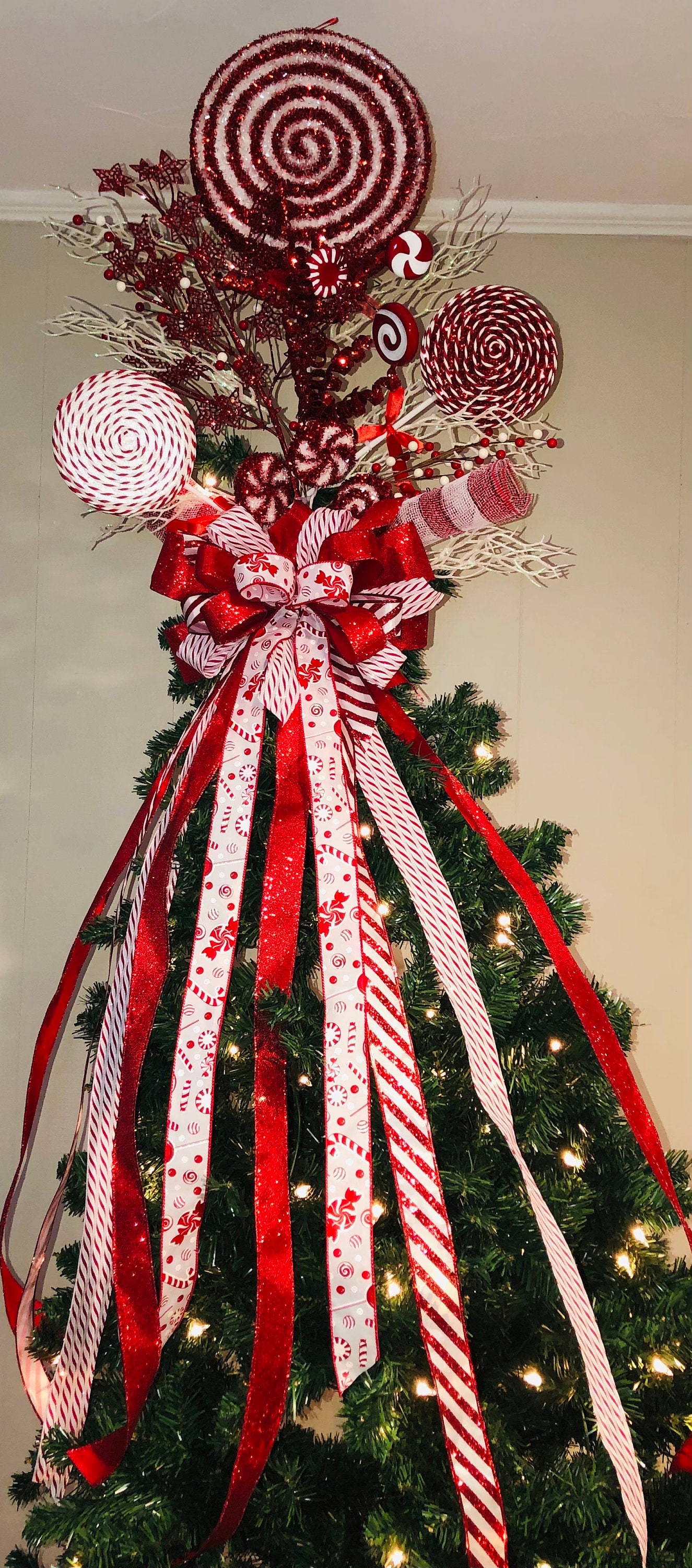 Candy Tree Topper Christmas Tree Topper Peppermint Tree Topper ...