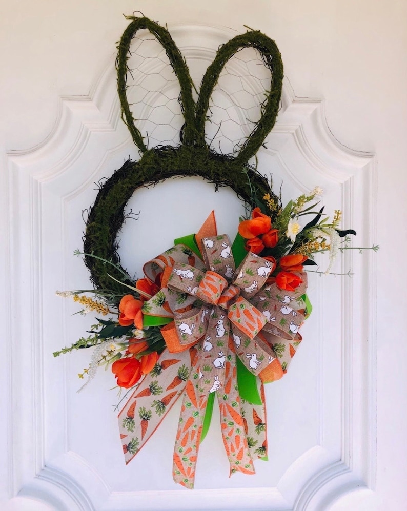 Spring Grapevine Bunny Wreath Easter Wreath Spring Bunny Wreath Rabbit ...