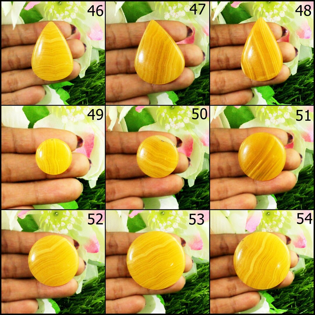 AAA Stunning Quality AAA Quality Natural Yellow Aragonite Cabochon ...
