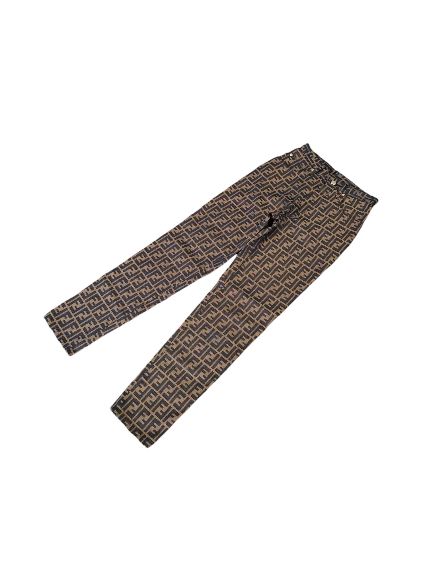 W25x28.5 Vintage Authentic OG Fendi Roma Zucca Denim Jeans W25x28.5 Vintage Authentic OG Fendi Roma Zucca Denim Jeans