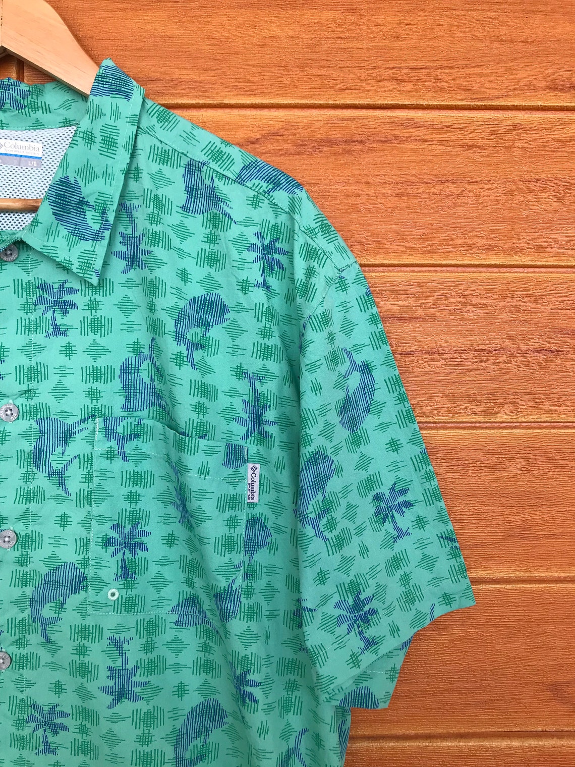 Vintage Columbia PFG Sharks & Coconut Trees Printed Hawaiian - Etsy