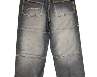 W33x28 Vintage Baggy Jeans Freaky Massive 808 Wide Leg Jeans W33x28 Vintage Baggy Jeans Freaky Massive 808 Wide Leg Jeans