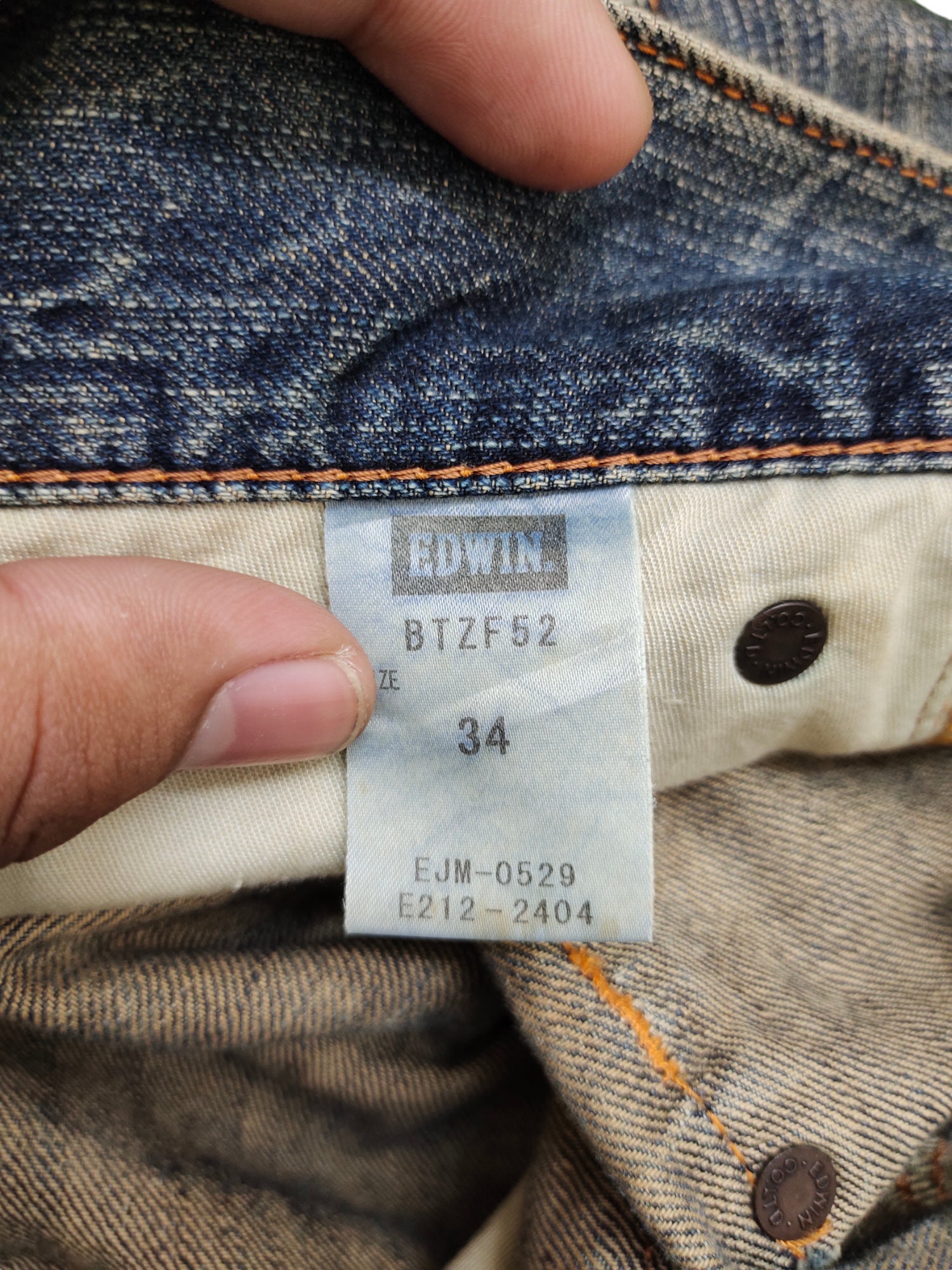 W34x27.5 Vintage Edwin 503 Blue Trip Denim Jeans Undercover W34x27.5 Vintage Edwin 503 Blue Trip Denim Jeans Undercover