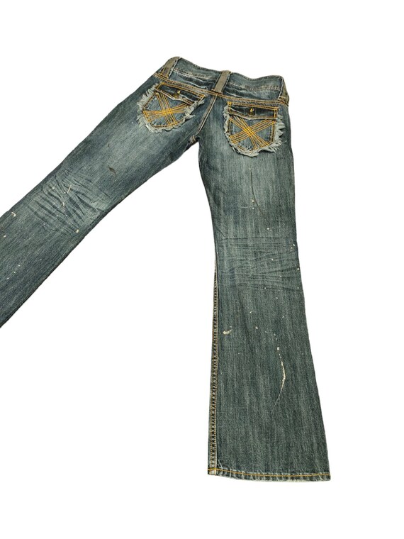 Vintage Flare Jeans Japan Paint Splash Denim Boot Cut… - Gem