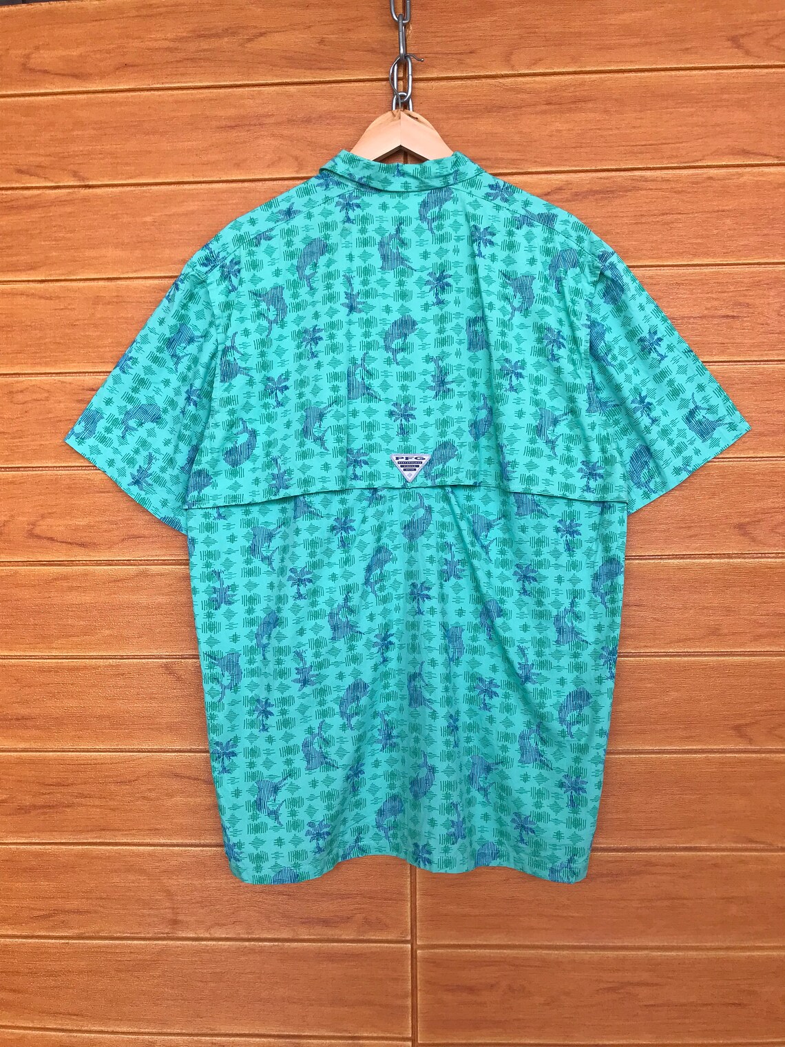 Vintage Columbia PFG Sharks & Coconut Trees Printed Hawaiian - Etsy