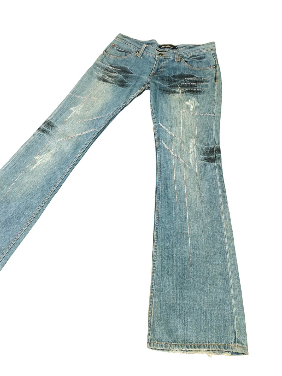 Vintage Flare Jeans Root Three Clawmark Denim Boot Cut Low - Etsy