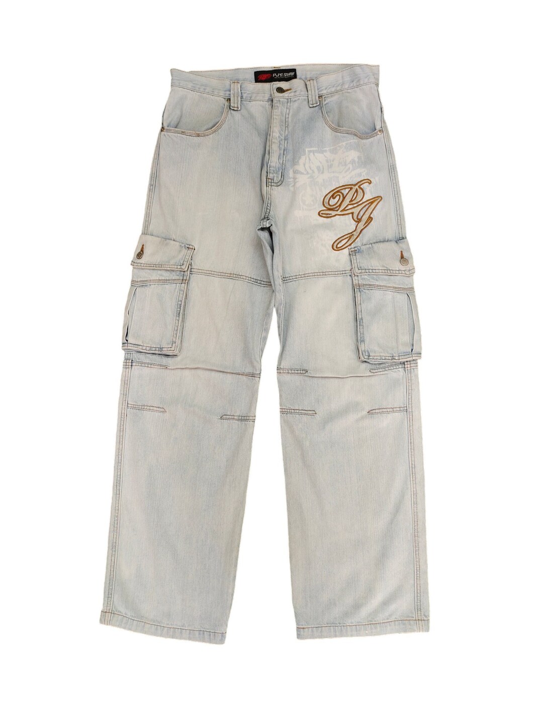 Vintage PJ Surf Baggy Cargo Jeans: Light Wash Wide Leg Denim (w34x30.5 ...