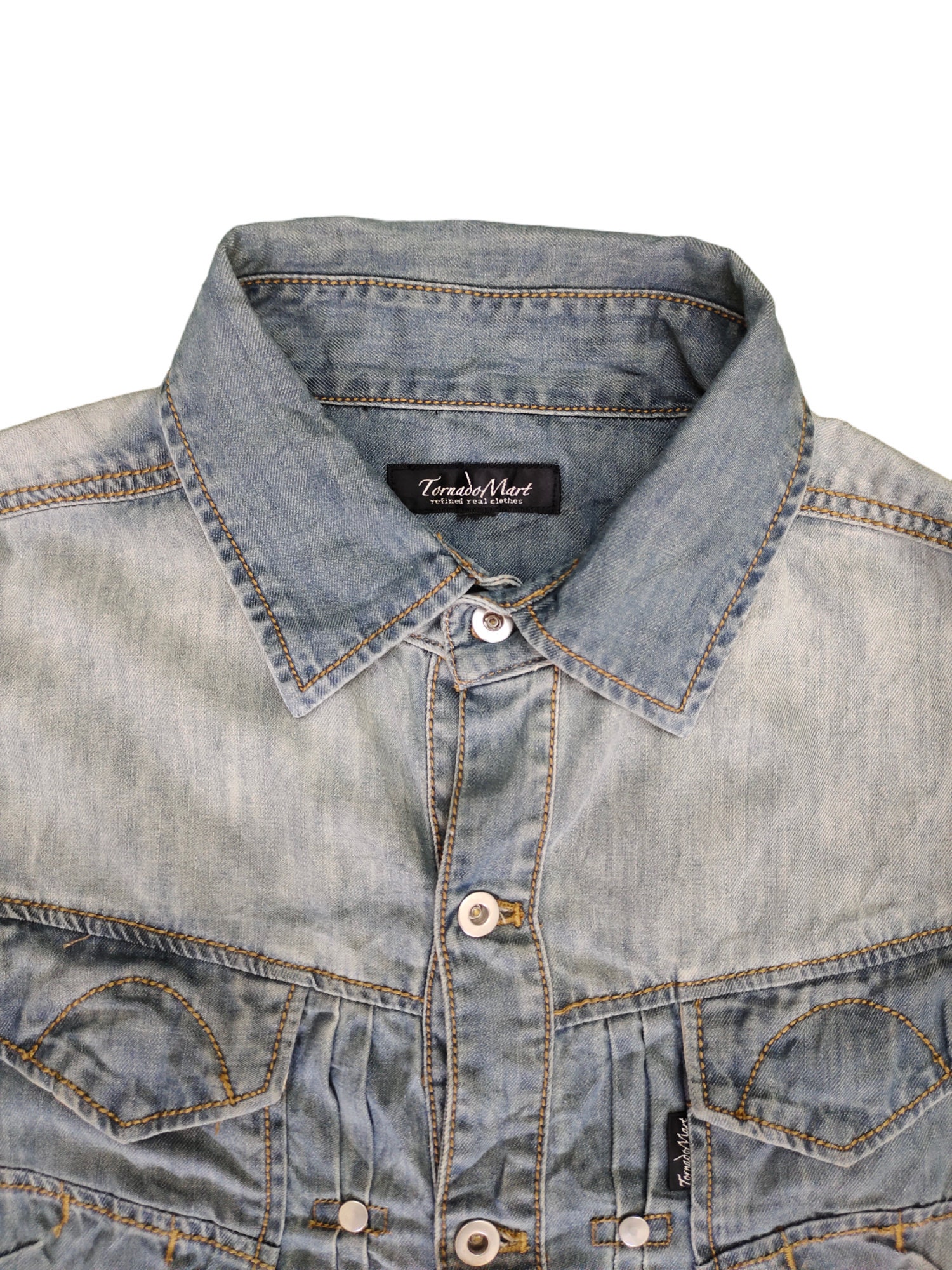 Vintage Y2k Tornado Mart Double Pocket Denim Shirt Tornado Vintage Y2k Tornado Mart Double Pocket Denim Shirt Tornado