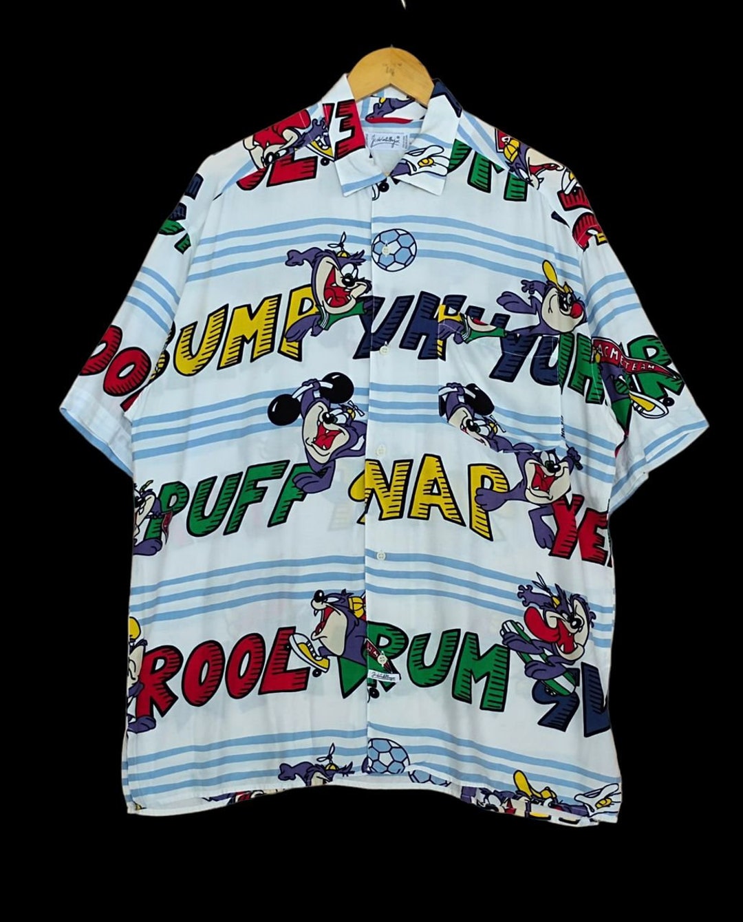 Vintage 90s Jc De Castelbajac X Taz Mania Fullprint Rayon Shirt ...