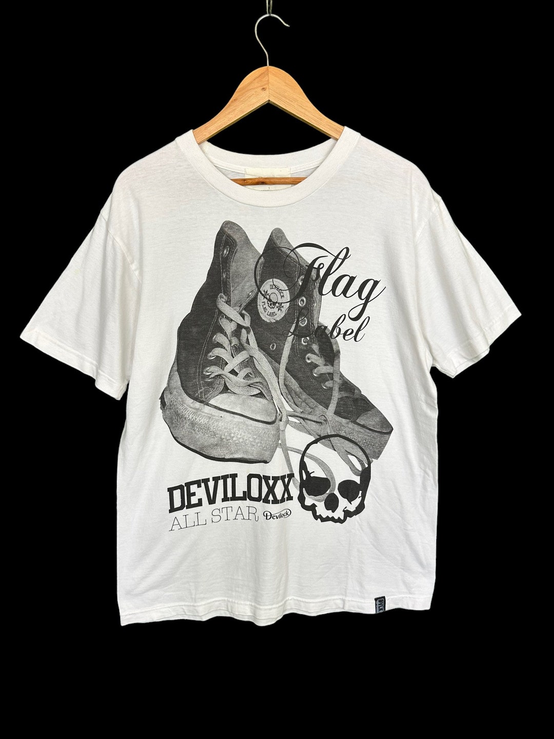 Vintage OG Devilock All Star Skull Flag Label T-shirt / Japan Streetwear / Grunge / Size L - Etsy