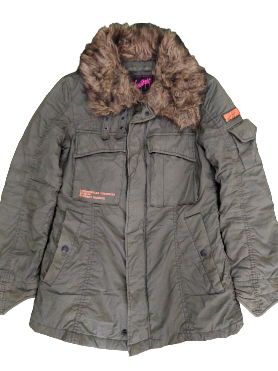 Vintage 90s Hysteric Glamour Olive Green Primaloft Bomber Jacket Hysterics Olive Green Military ...