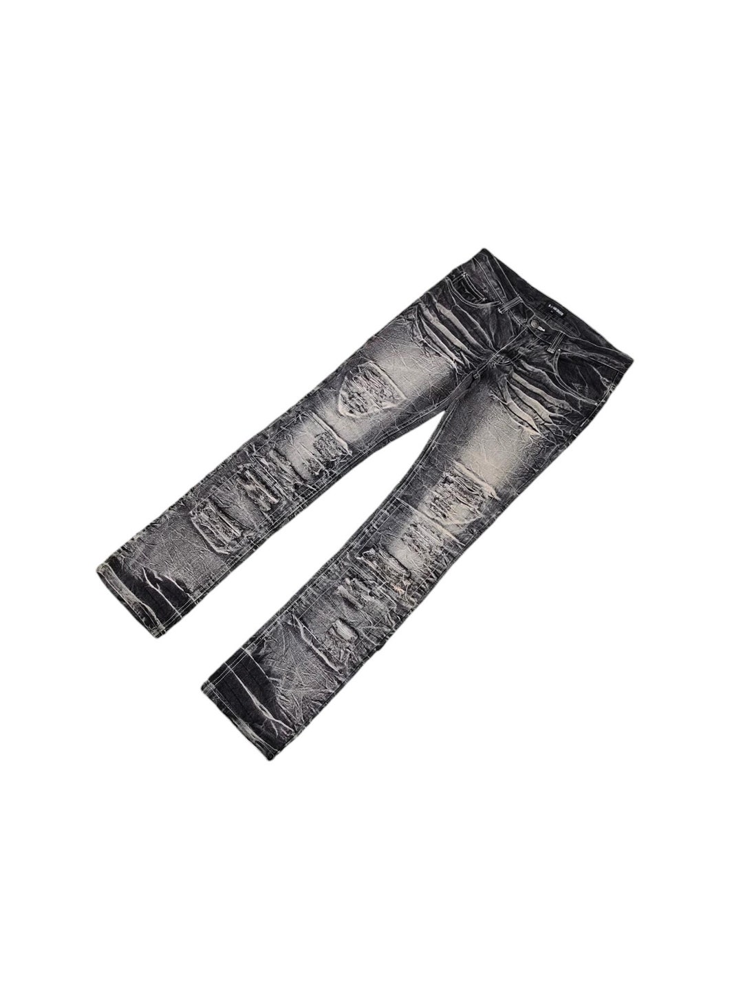 Vintage Y2k Lowbox Clawmark Distress Faded Patchwork Jeans Streetwear ...