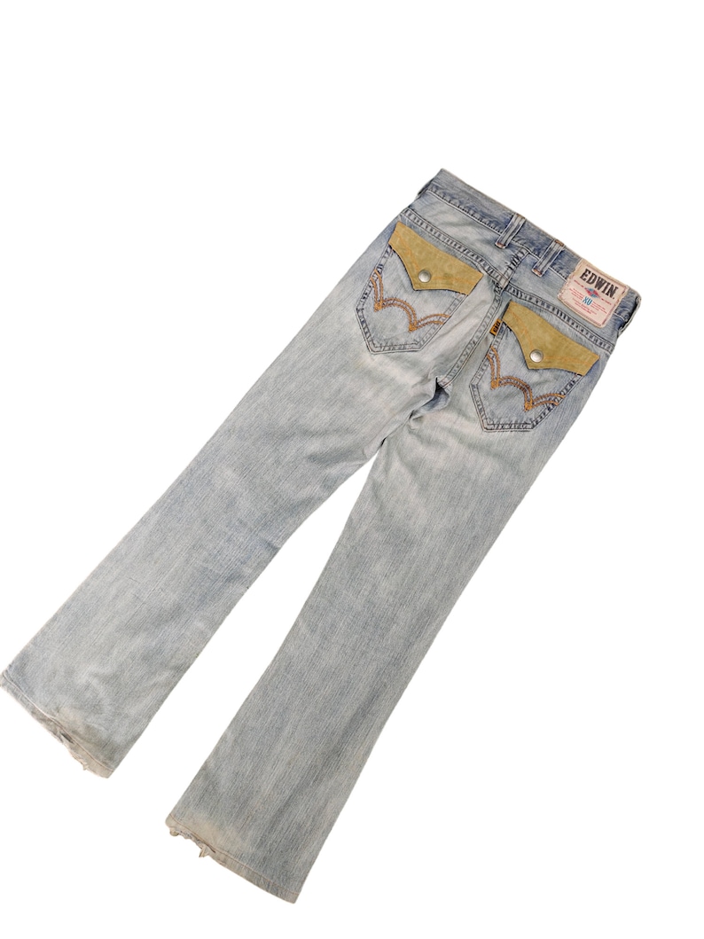 Vintage Edwin XV Flare Jeans, Distressed Faded Denim (w29x32) - Etsy