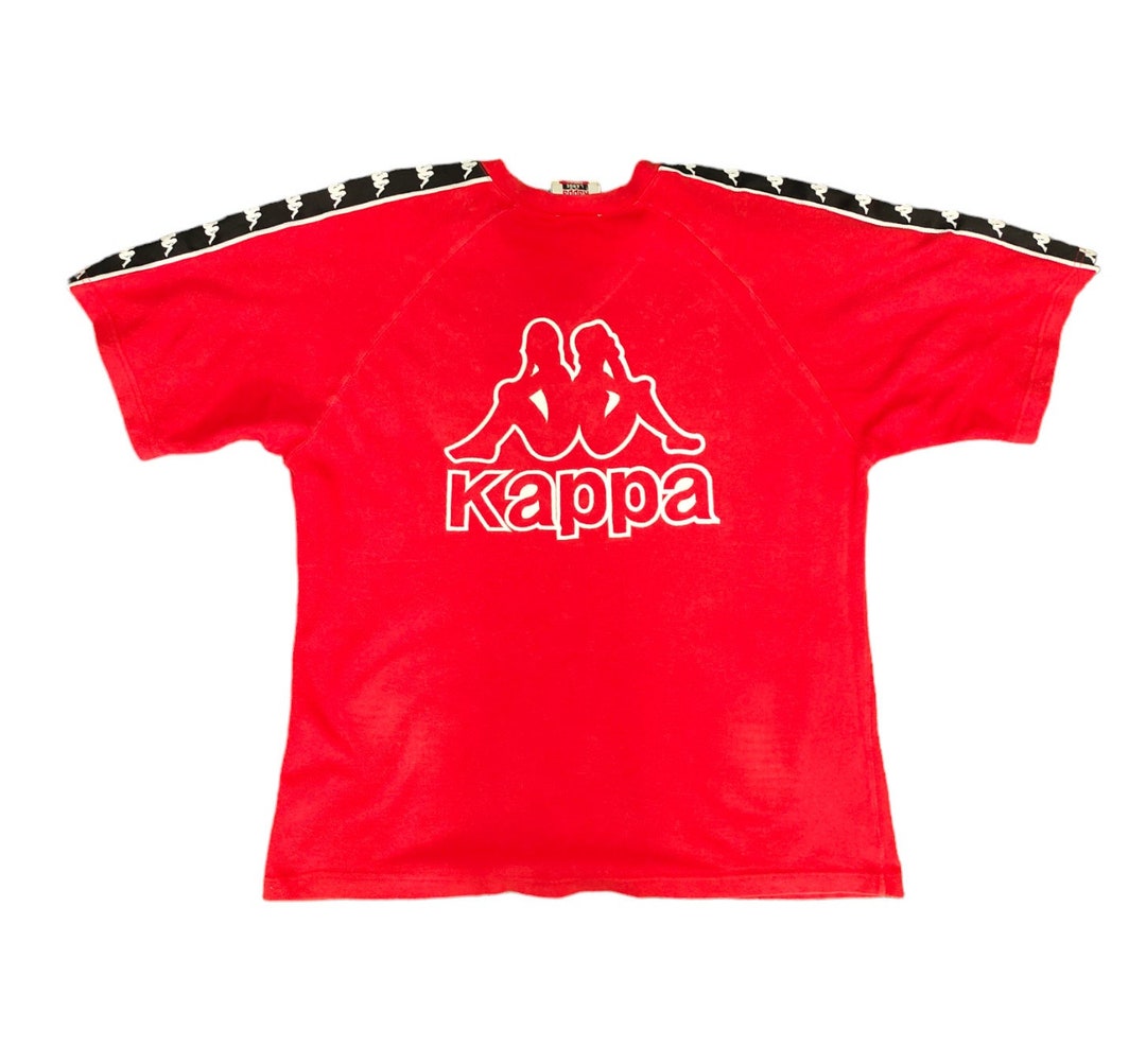 Vintage 90s Kappa Side Tape T-shirt Sportwear Streetwear Size L - Etsy