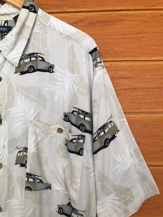 Vintage Puritan Old Classic Cars Rayon Printed Hawaii… - Gem