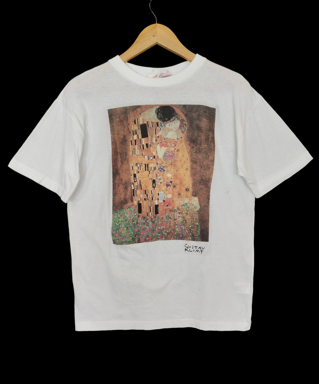 Vintage 80s Gustav Klimt 'the Kiss' Graphic Tee - Size M - Etsy