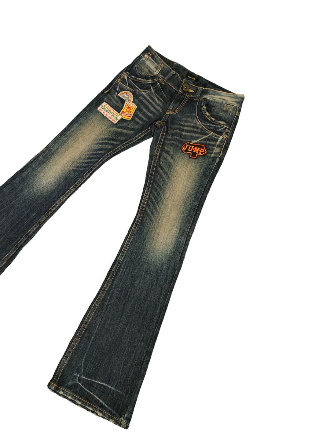 Flare Jeans Mimily Distress Clawmark Denim Boot Cut Low Rise Y2k ...