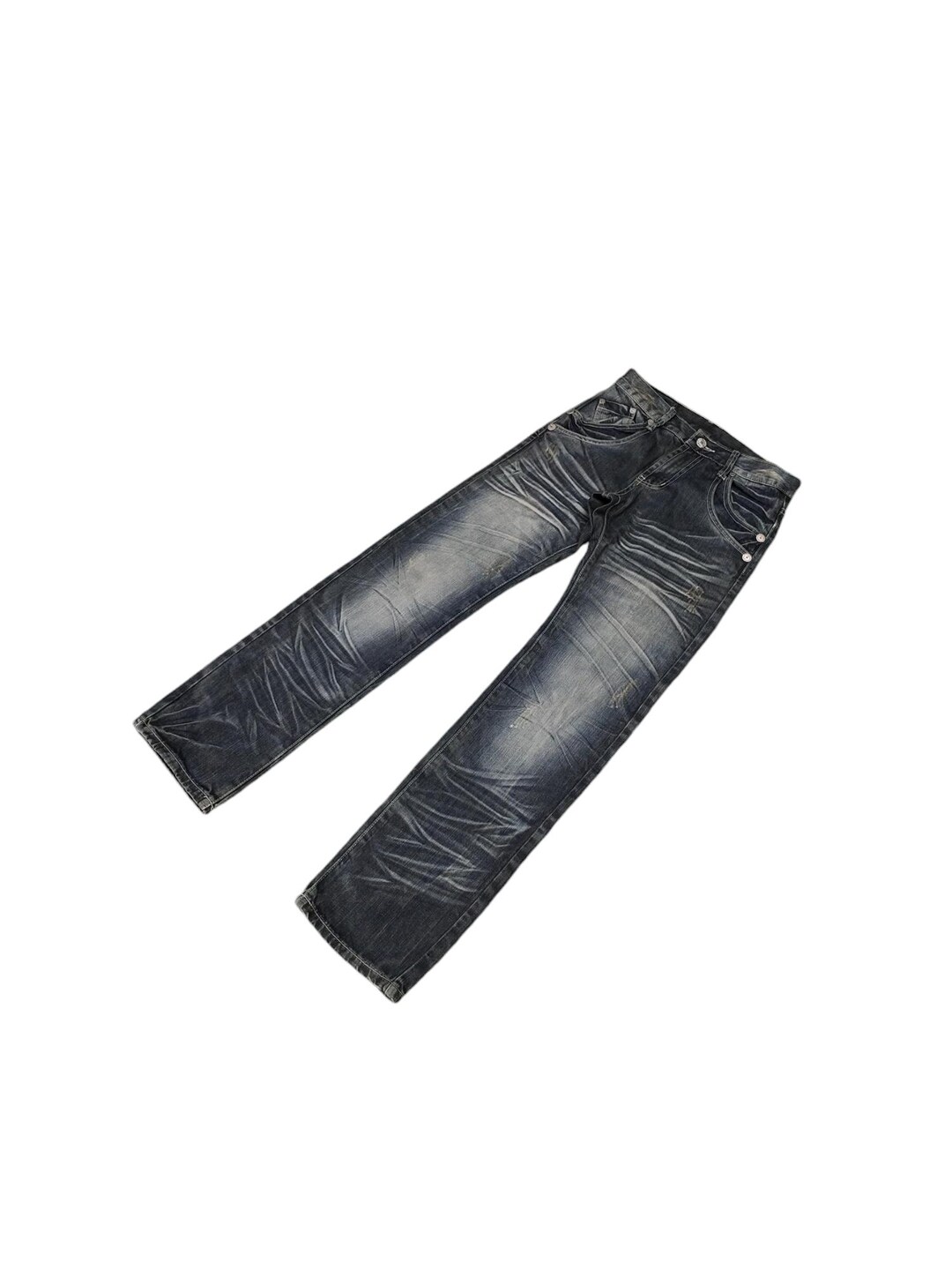 W30x32.5 Vintage Y2k Clone Devgru Clawmark Distress Faded Denim Jeans Tornado Mart Visvim ...