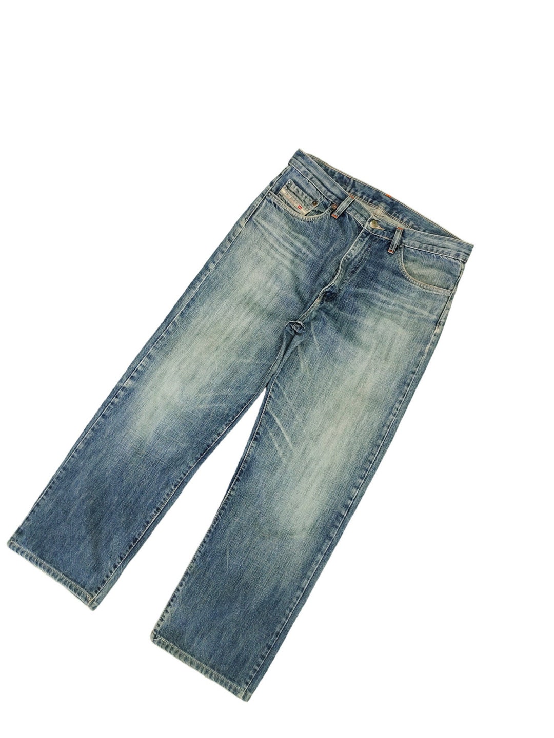 W34x27.5 Loose Baggy Jeans Diesel Wide Leg Jeans Y2k Streetwear Vintage ...