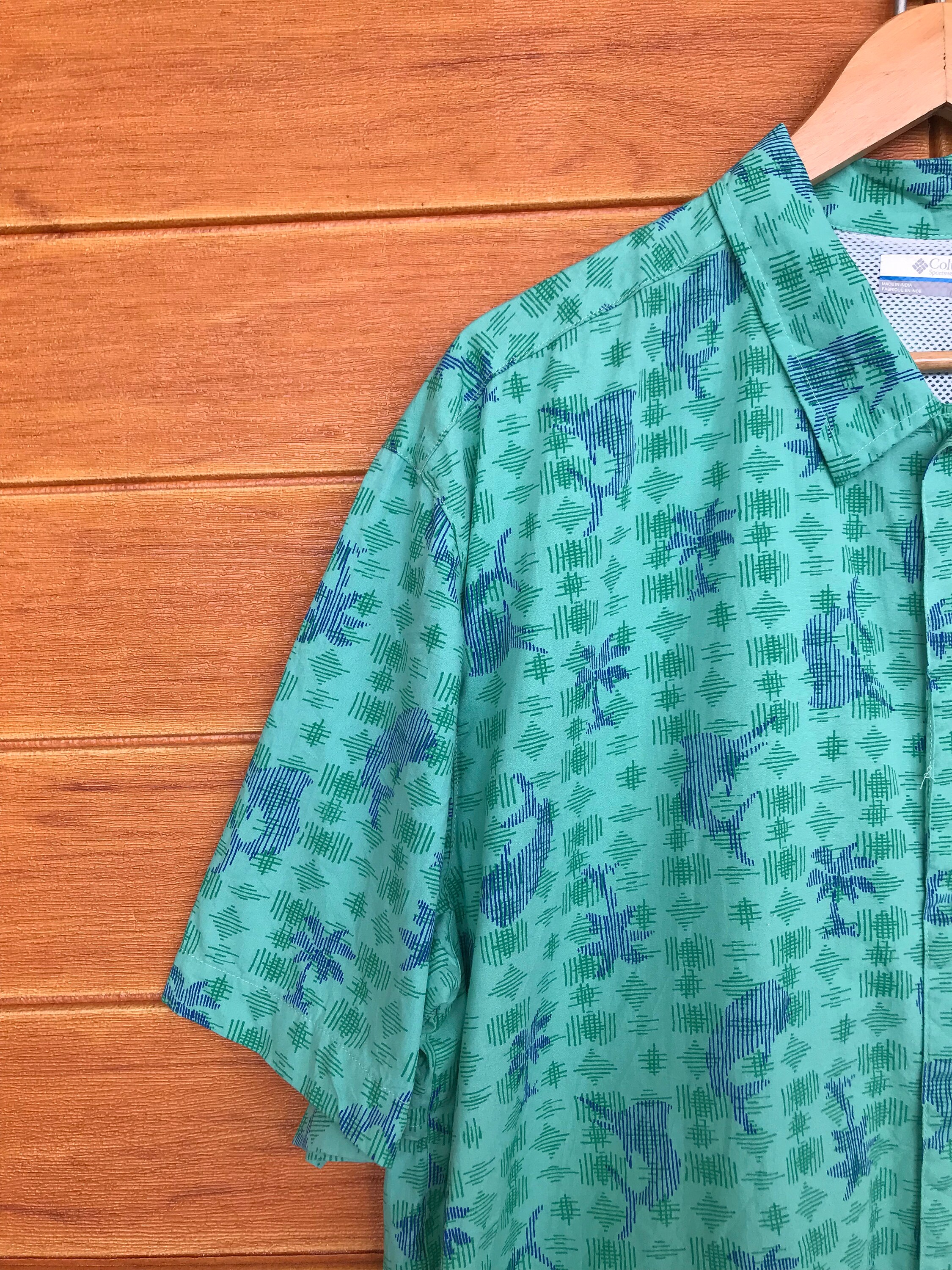 Vintage Columbia PFG Sharks & Coconut Trees Printed Hawaiian - Etsy
