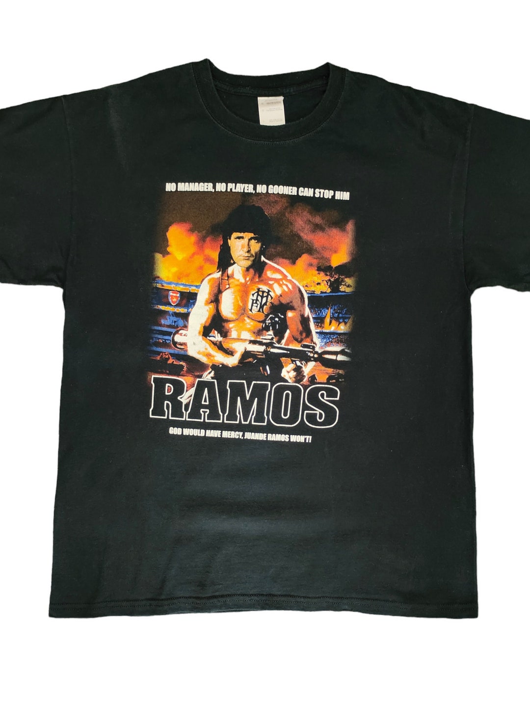 Vintage 00's Ramos "juande Ramos" Parody Rambo Carling Cup 2008 T-shirt ...