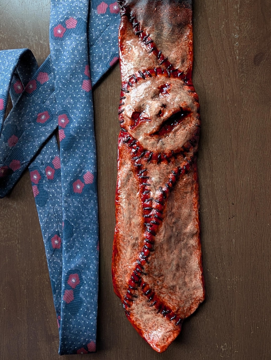 Hand-stitched Leatherface Skin Tie: Latex Halloween Costume Prop - Etsy