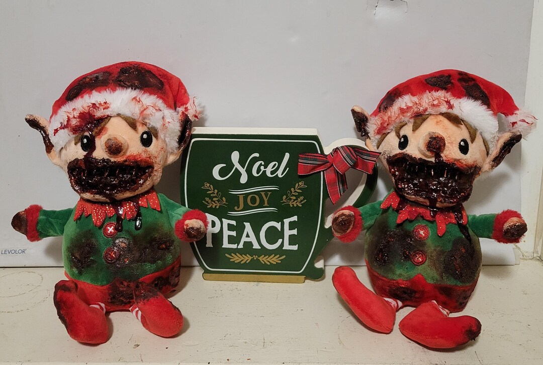 Creepy Christmas Horror Elf Plush Dolls - Scary Holiday Display (set of ...