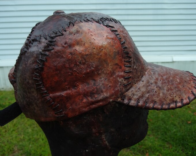 Ed Gein Leatherface Skin Cap,baseball Hat, Creepy Skin Art Latex,hand ...