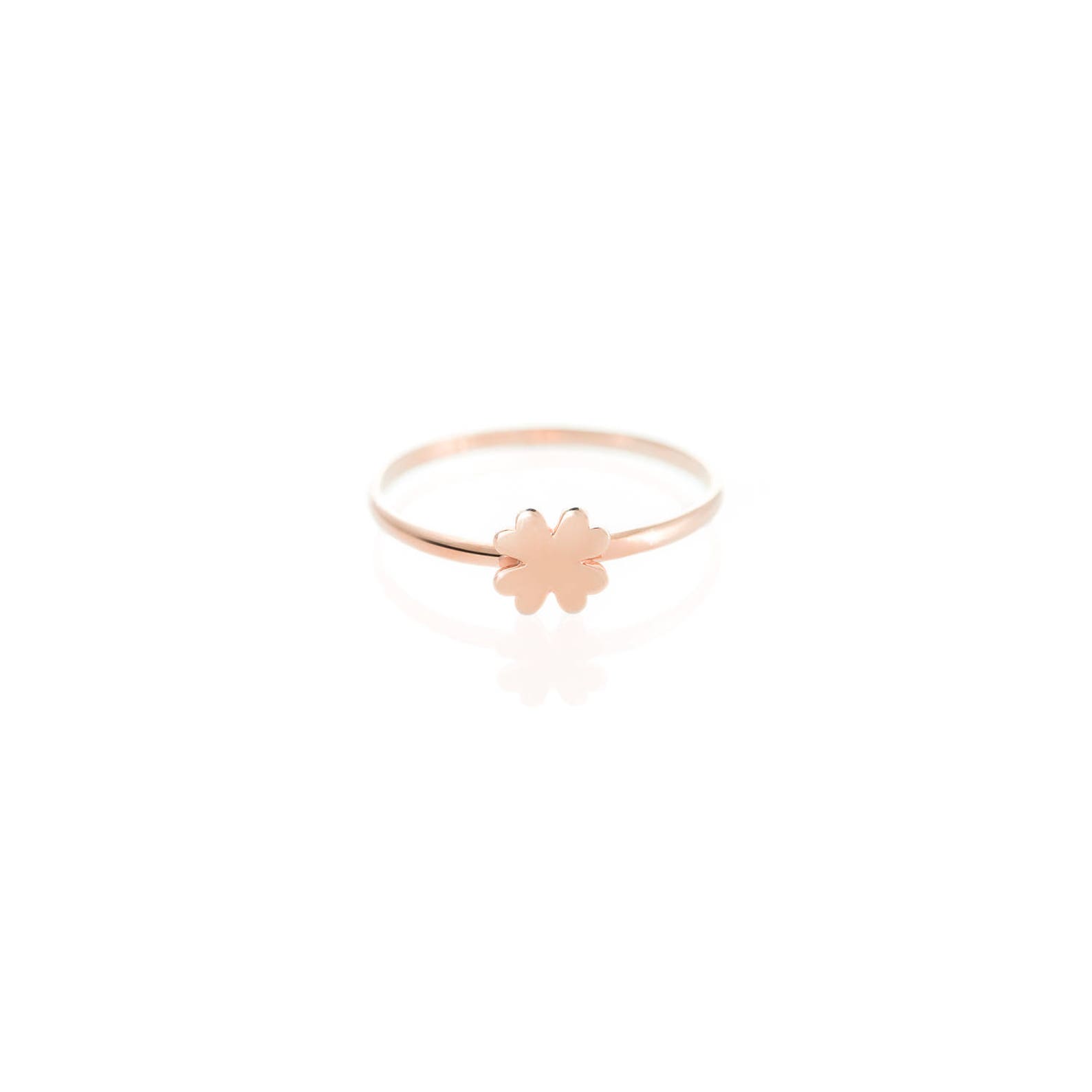 Tiny Clover Ring, Good Luck Ring, Four-leaf Clover, 9K 14K 18K Solid ...