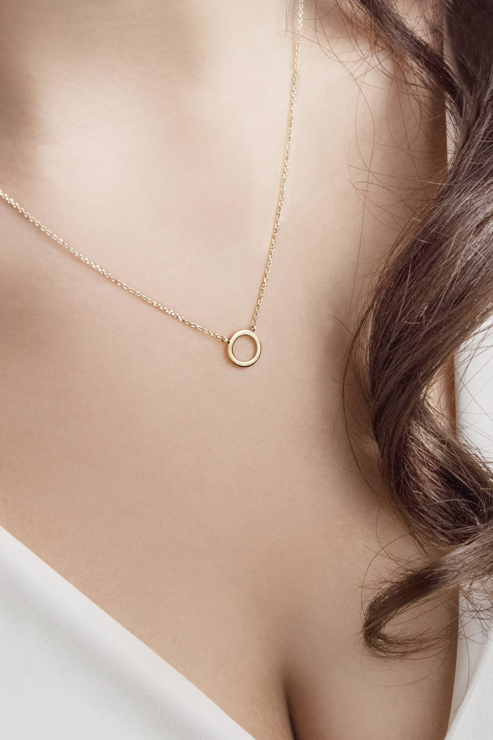 Solid Gold Circle Necklace Yellow Gold 9K 14K 18K Gold | Etsy