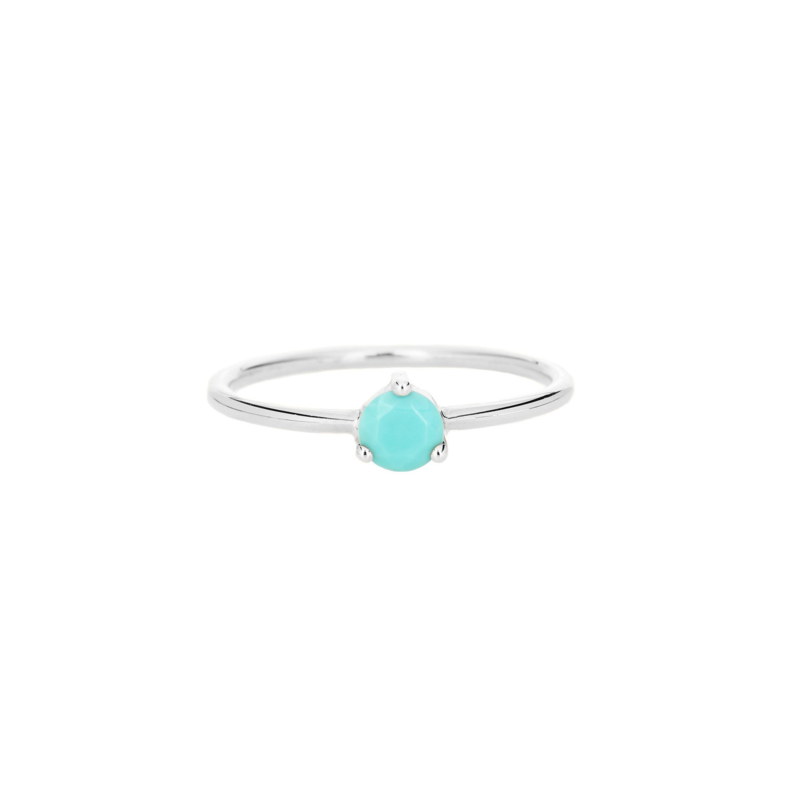 Round Turquoise Ring, Solid Gold Band, Simple Stone Ring, Handmade ...