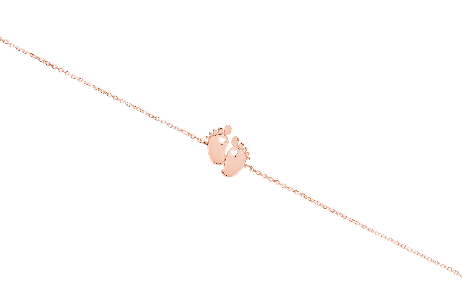 Tiny Baby Feet Bracelet 9K 14K 18K Yellow Gold Bracelet New | Etsy