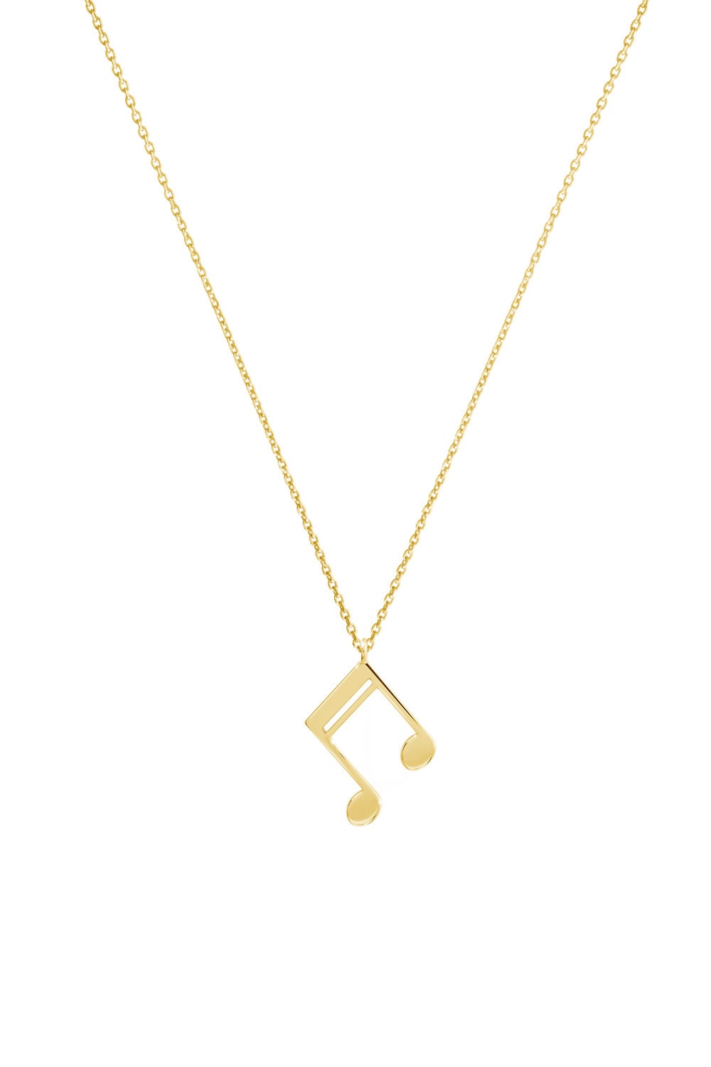 Tiny Gold Musical Pendant, 9K 14K 18K Gold Necklace, White Gold, Dainty ...