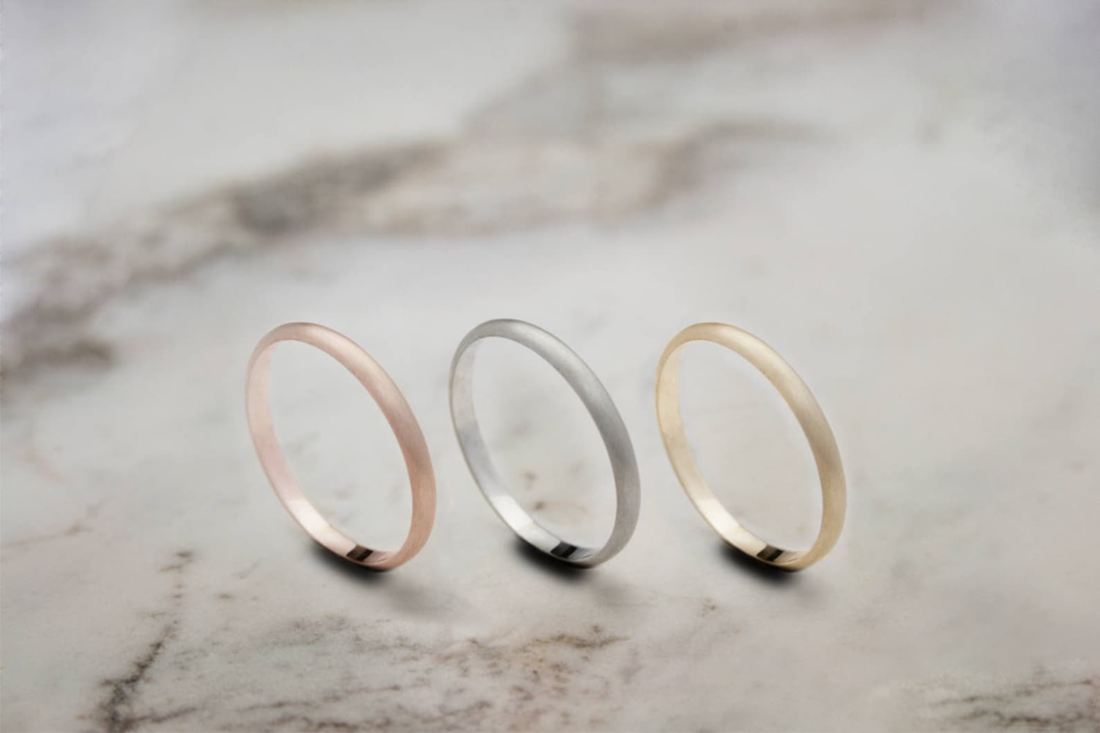 Satin Matte Finish Gold Ring White Gold Wedding Band 9K 14K | Etsy