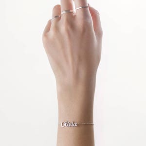 Gold Name Bracelet, Cursive Script Name, 9K 14K 18K Solid Gold ...