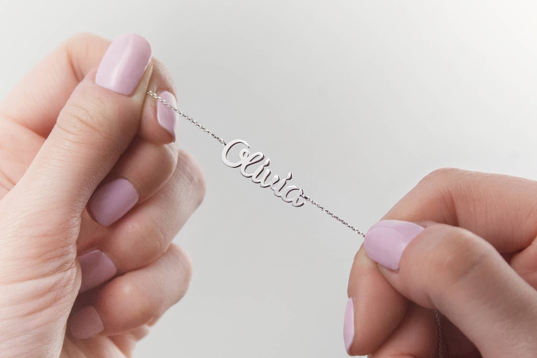 Gold Name Bracelet, Cursive Script Name, 9K 14K 18K Solid Gold ...