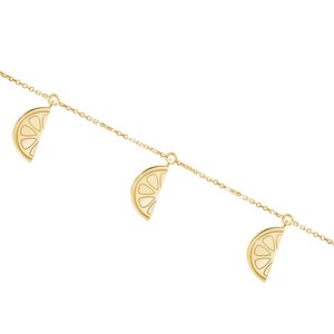 Dangling Lemon Bracelet, 9K 14K 18K Gold Bracelet, Yellow Gold, Multi ...