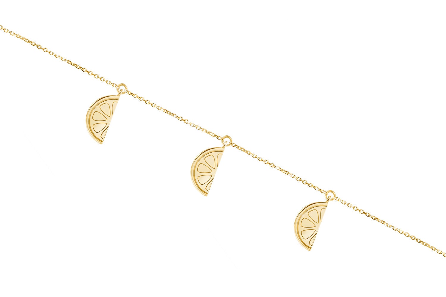 Dangling Lemon Bracelet 9K 14K 18K Gold Bracelet Yellow | Etsy