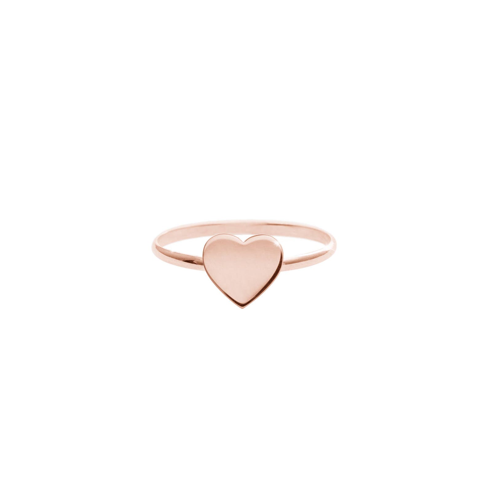 Small Heart Ring Romantic Heart Band 9K 14K 18K Gold Rose - Etsy