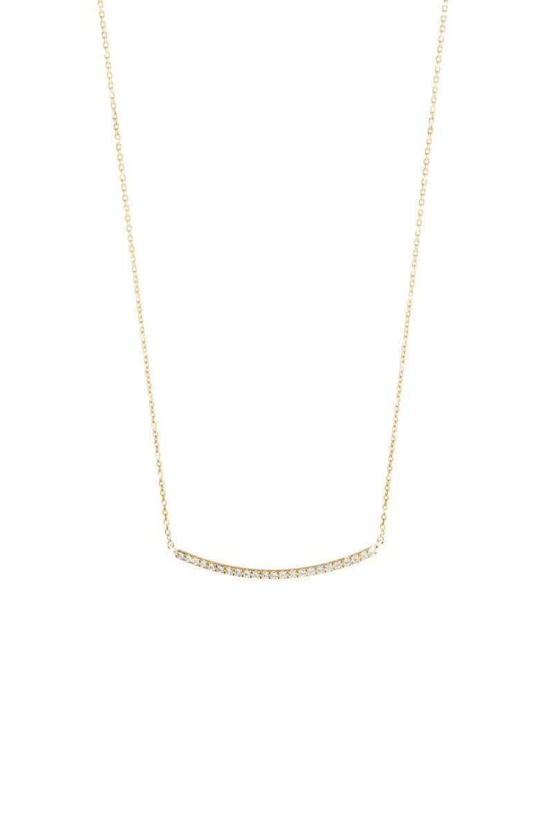 Diamond Gold Bar, 9K 14K 18K Yellow Gold Necklace, Diamond Necklace ...