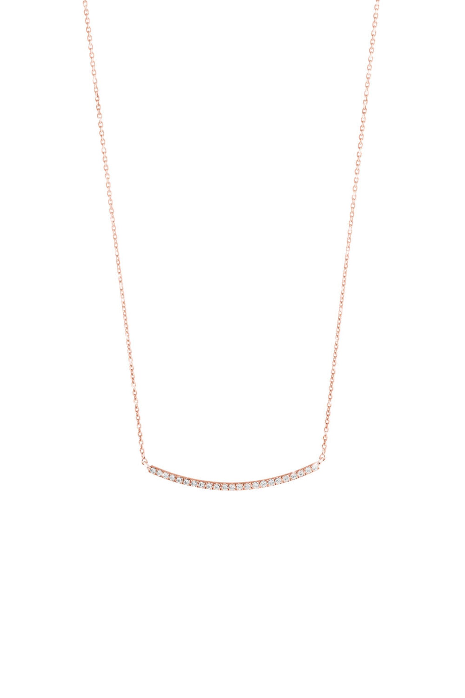 Diamond Gold Bar, 9K 14K 18K Yellow Gold Necklace, Diamond Necklace ...