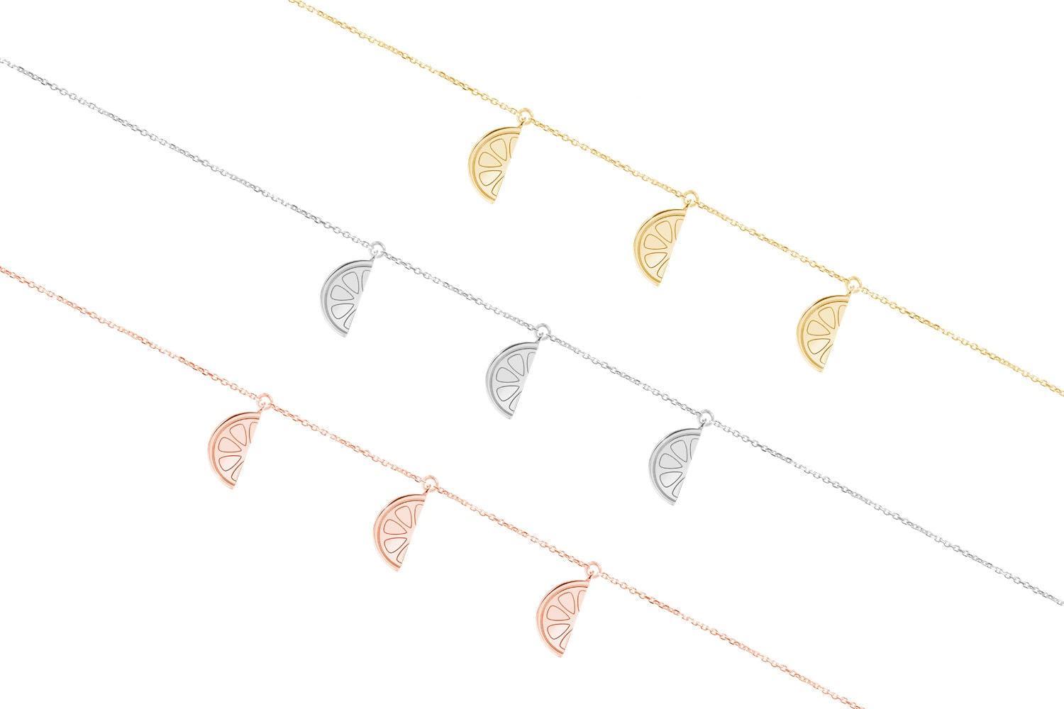 Dangling Lemon Bracelet 9K 14K 18K Gold Bracelet Yellow | Etsy