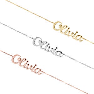 Gold Name Bracelet, Cursive Script Name, 9K 14K 18K Solid Gold ...