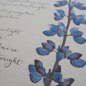 Wedding Song Vows Calligraphy - Handmade Cotton Paper Print - Texas ...