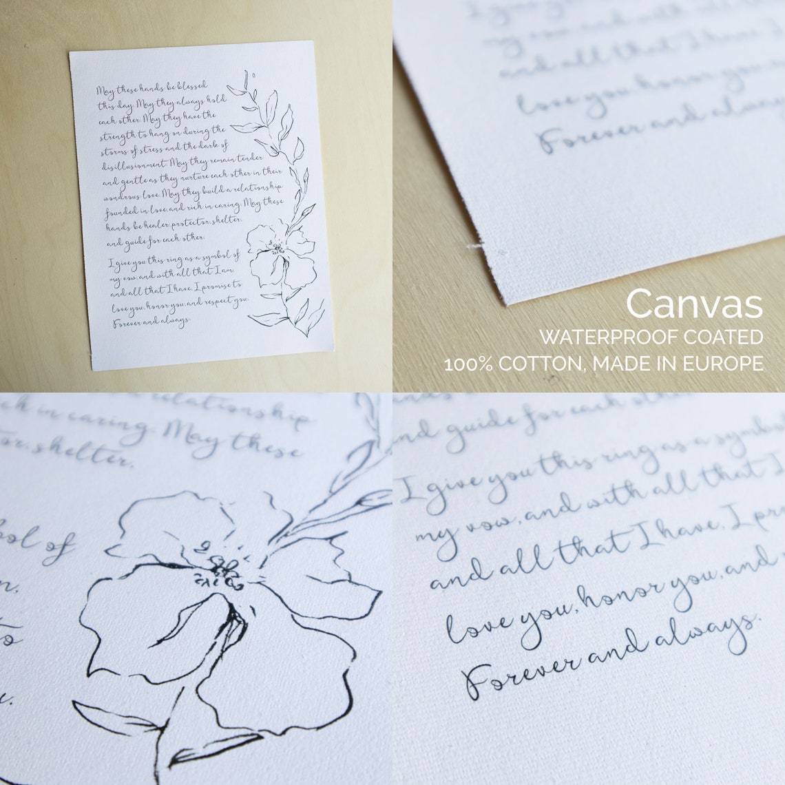 Waterfall Wedding Song Vows Calligraphy Handmade Cotton Paper - Etsy