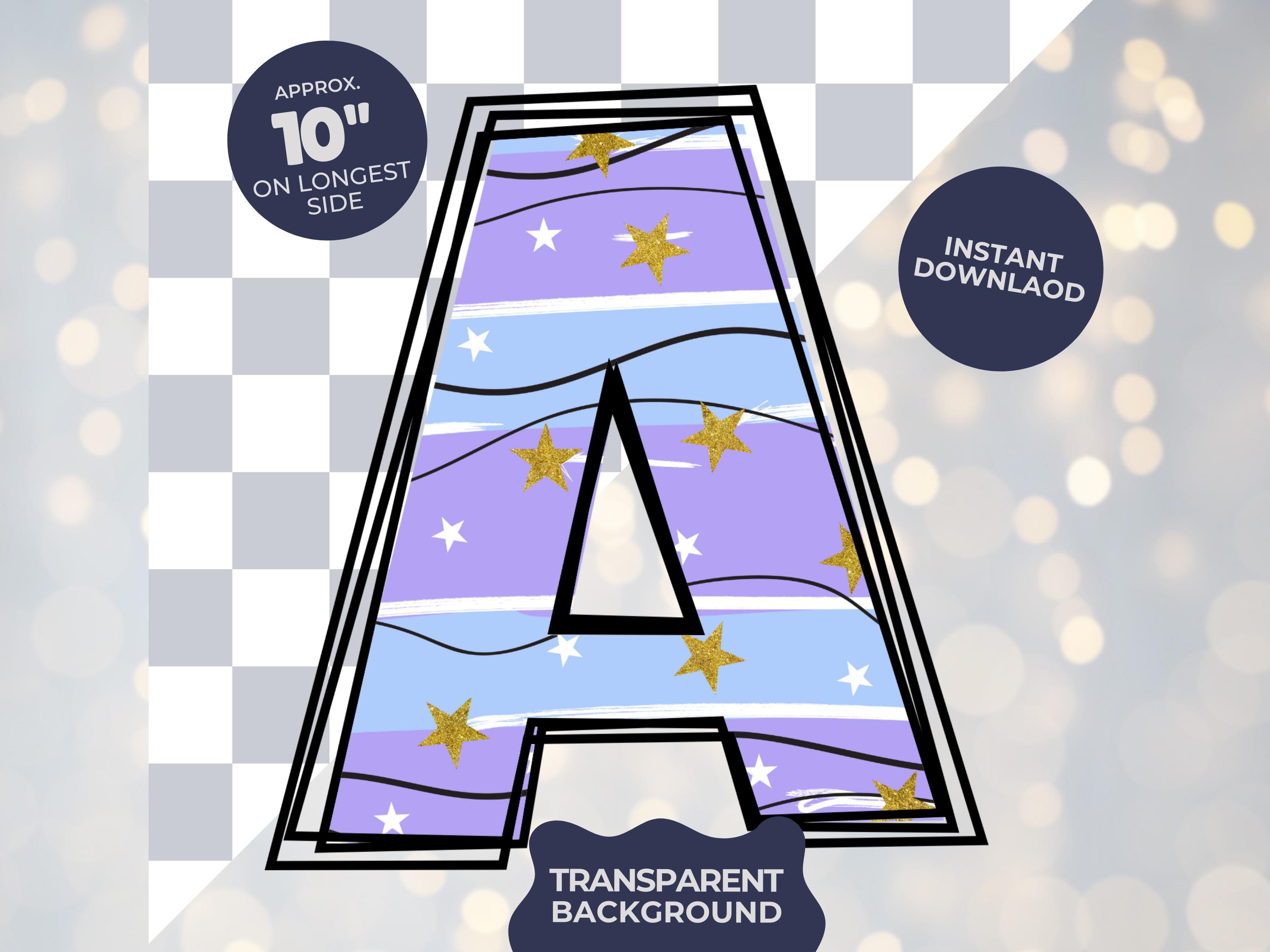 Starry Alphabet Clipart Pack | 26 Pngs | 300dpi | Commercial Use ...